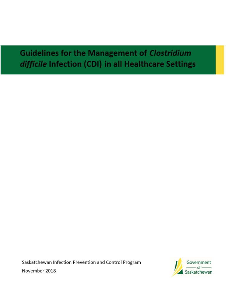 CDI Management Guidelines November 2018 | PDF | Bleach | Medical ...