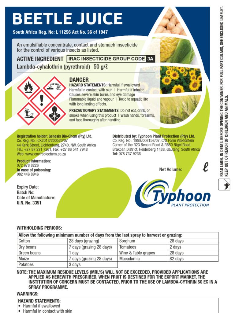 Cythrin 50 EC Insecticide Guide | PDF