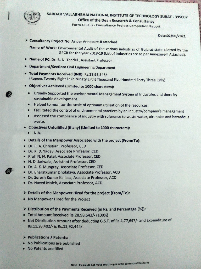 Environmental Audit Project Report | PDF