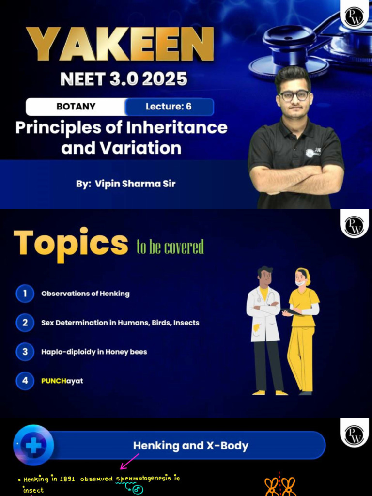 Principle of Inheritance and Variation 06 Class Notes | PDF