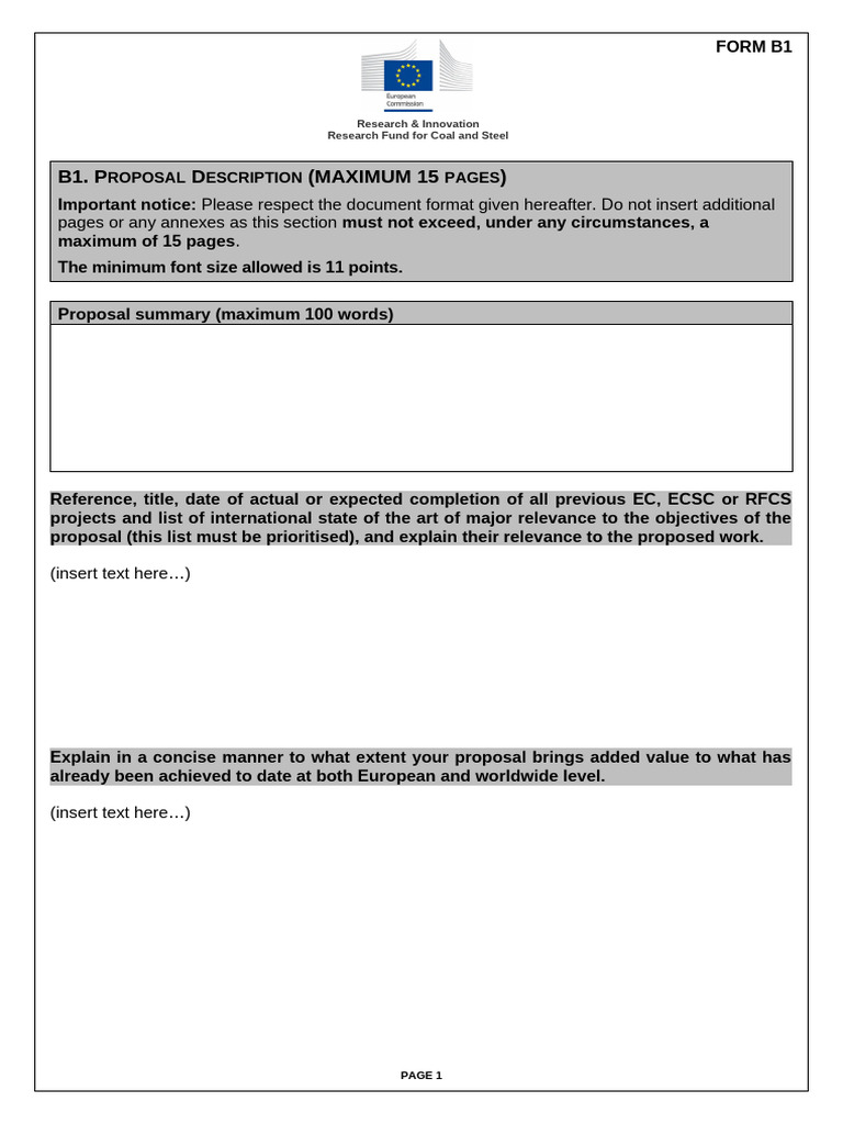 Coal and Steel Research Proposal Guide | PDF