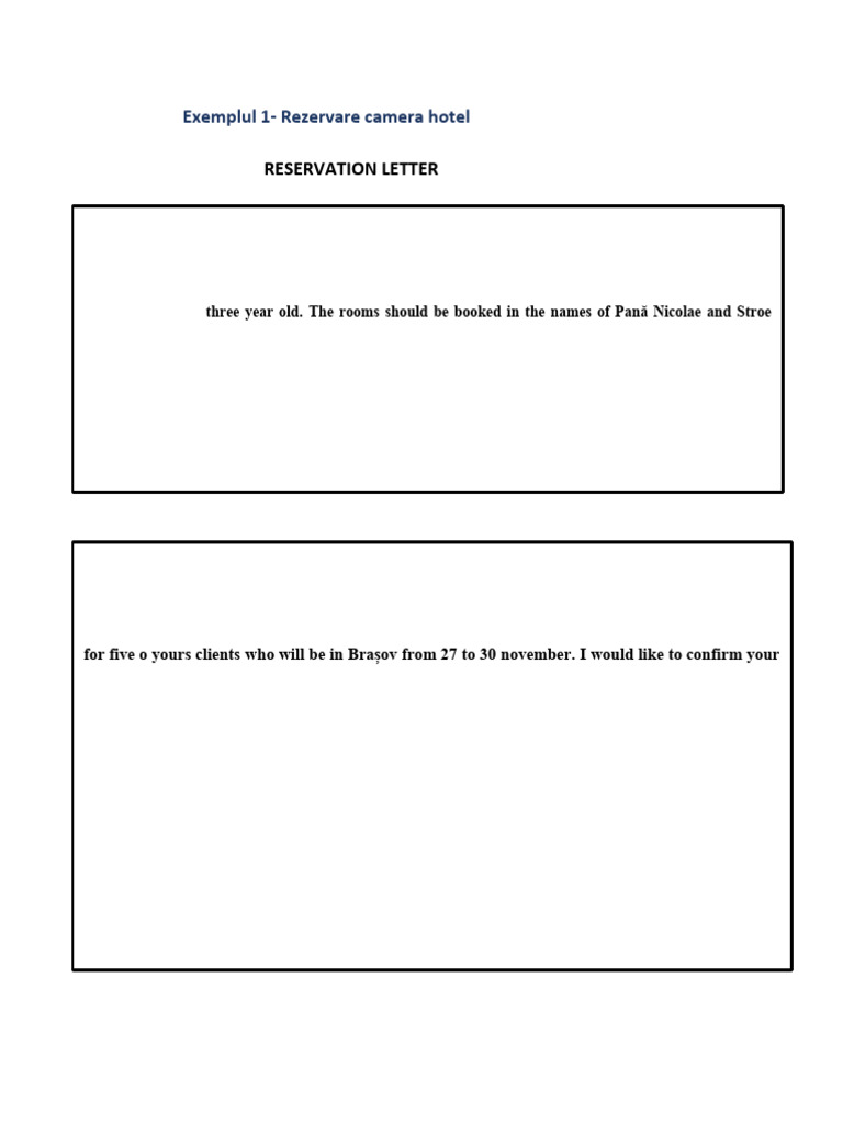 Hotel and Travel Reservation Examples | PDF