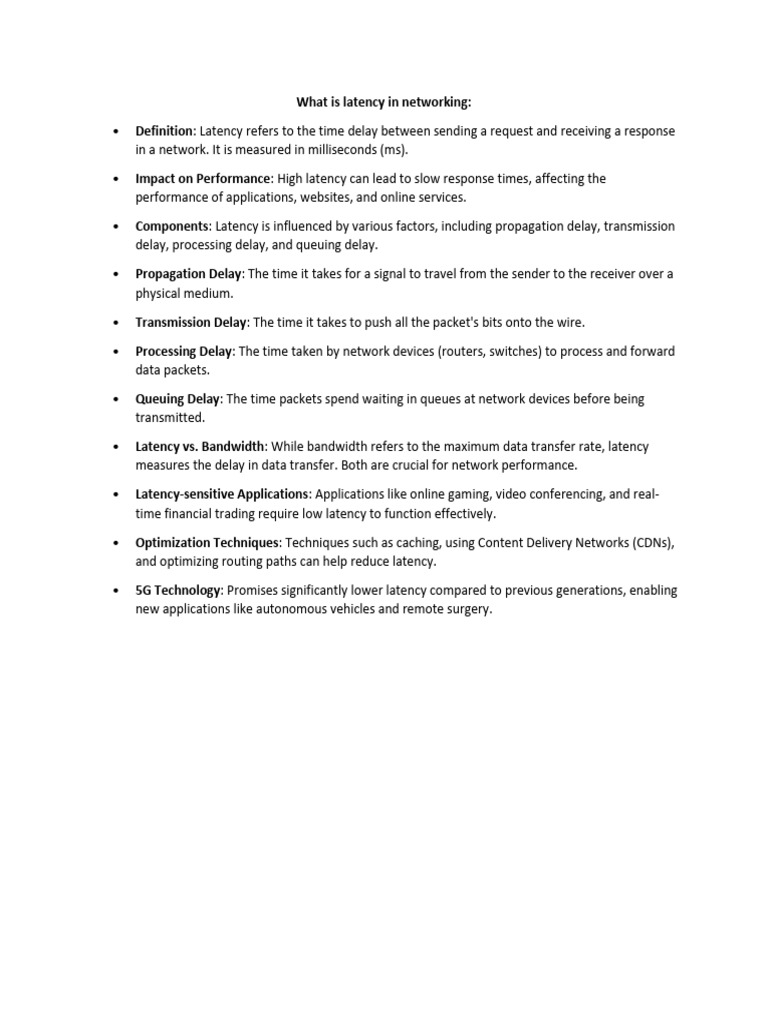 What is latency in networking | PDF