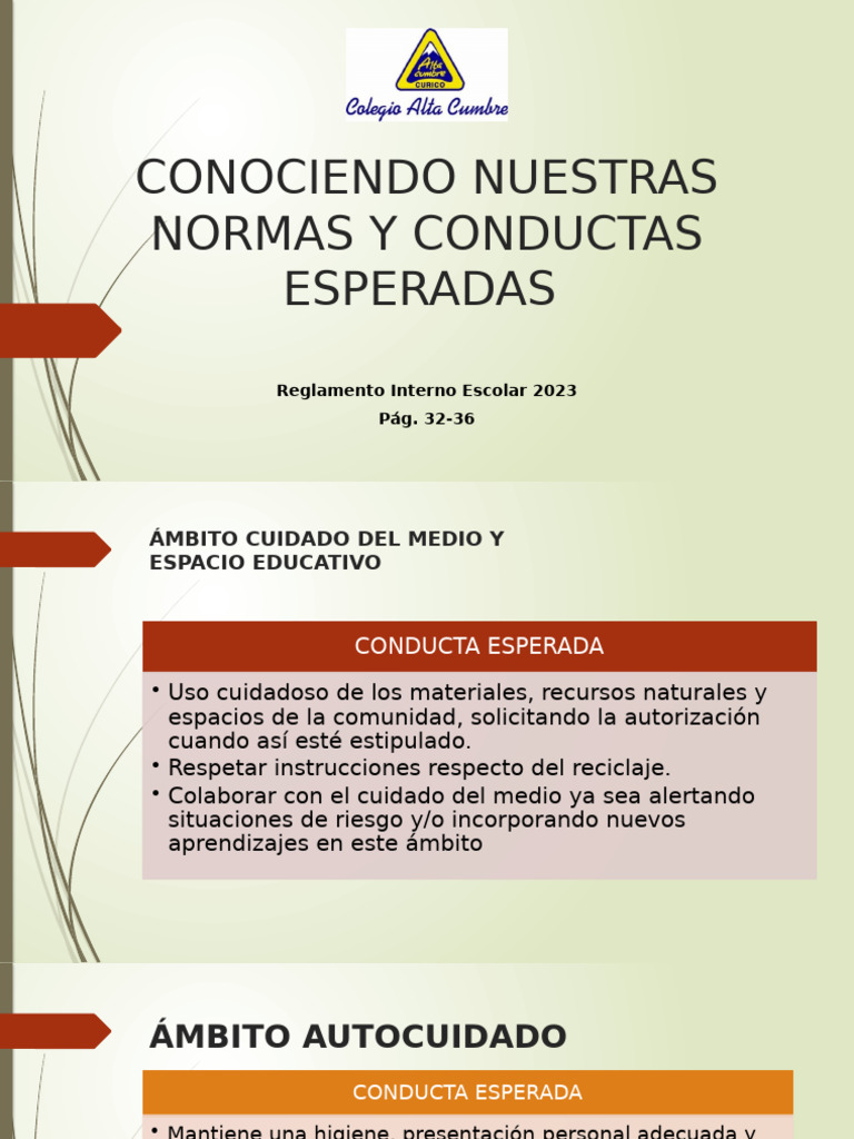Conductas Esperadas Apoyo para Ciclo Inicial | PDF