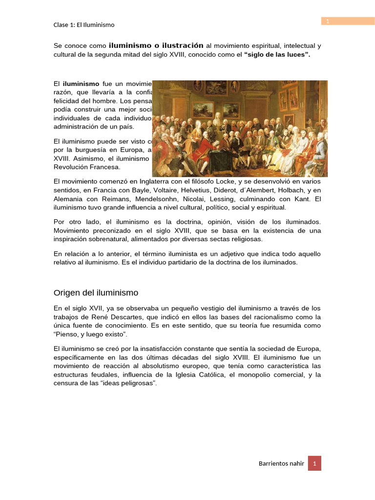 Clase Iluminismo | PDF | Era de iluminacion | Democracia
