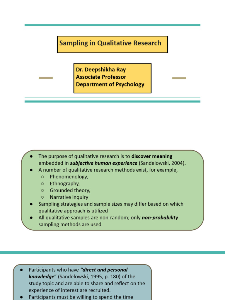 Qualitative Research Sampling Guide | PDF | Qualitative Research ...