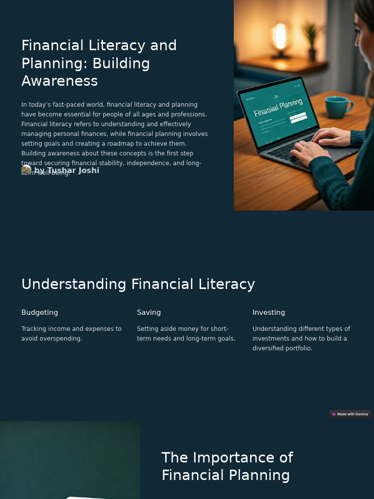 Financial Literacy and Planning Building Awareness | PDF | Financial ...
