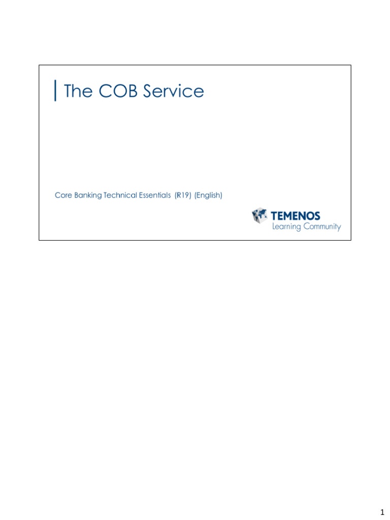 Lesson 14 The COB Service | PDF | Banks | Computer File