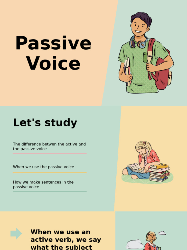 English Passive Voice Presentation in colorful Illustrative Style | PDF ...