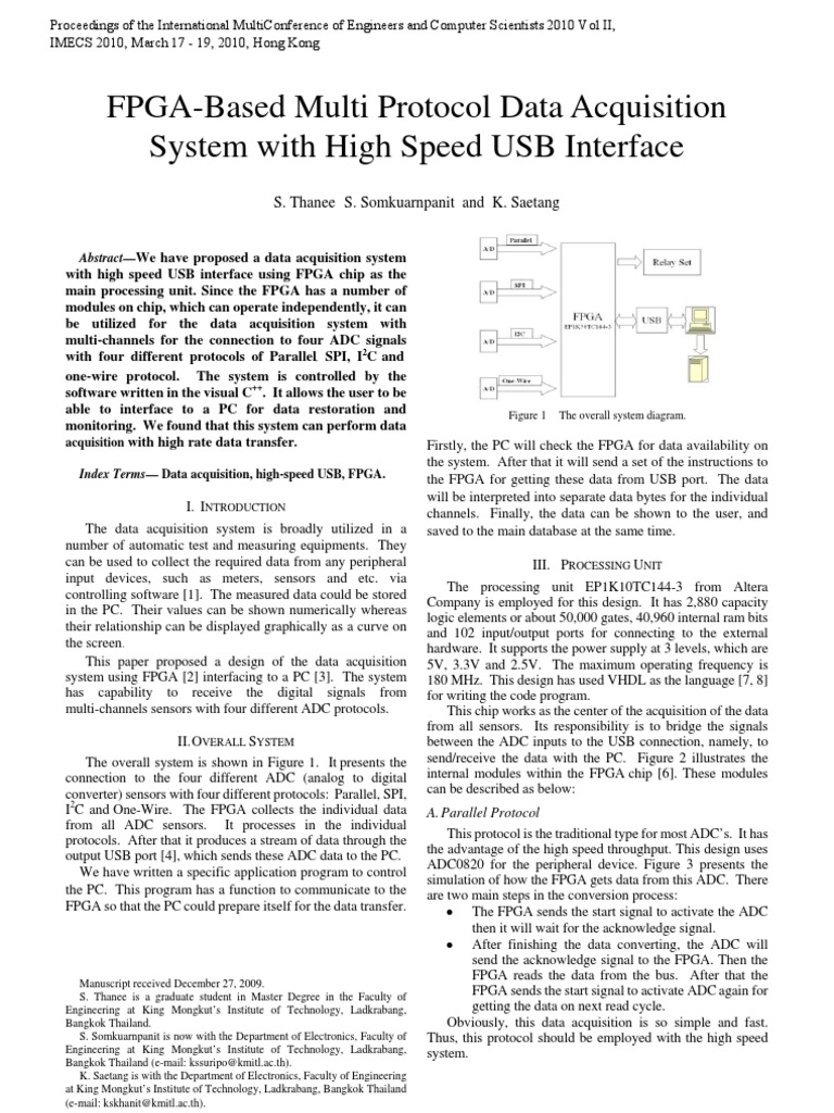 FPGA-Based Data Acquisition System | PDF