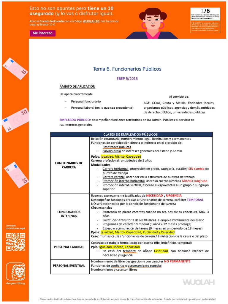 Wuolah Free Tema 6 - Modified | PDF | Servicio Civil | Empleo