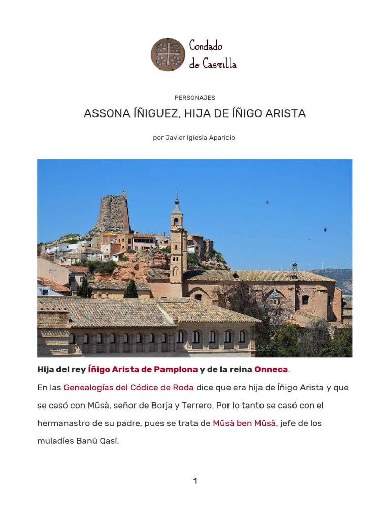 ASSONA ÍÑIGUEZ, HIJA DE ÍÑIGO ARISTA | PDF