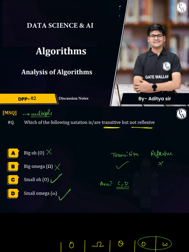 Analysis of Algorithms - DPP 02 Discussion Notes | PDF