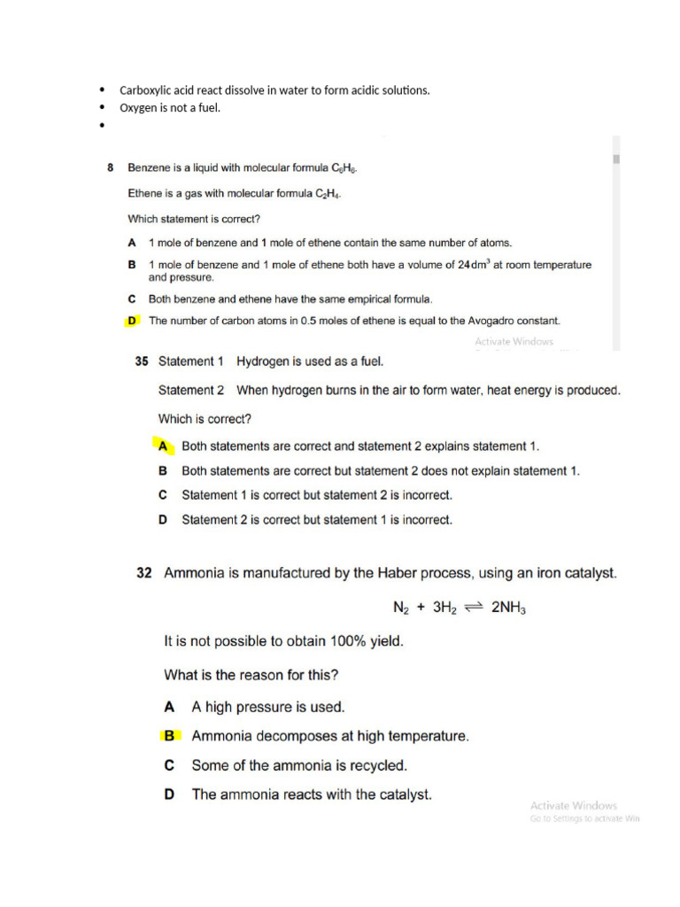 Chemistry P2 - Hard Questions | PDF