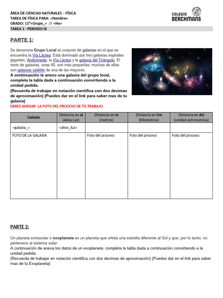 Tarea Conversion de Unidades General | PDF | Galaxia | Exoplaneta