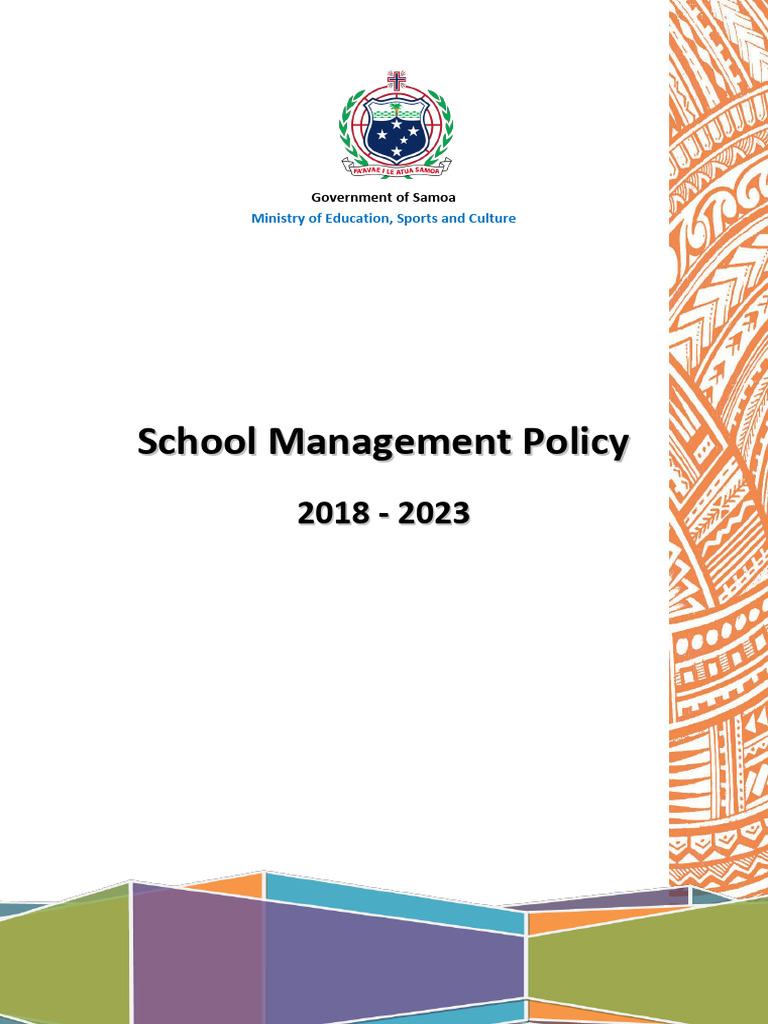 Samoa - Mesc School Management Policy 2018 2023 | PDF | Governance | Curriculum