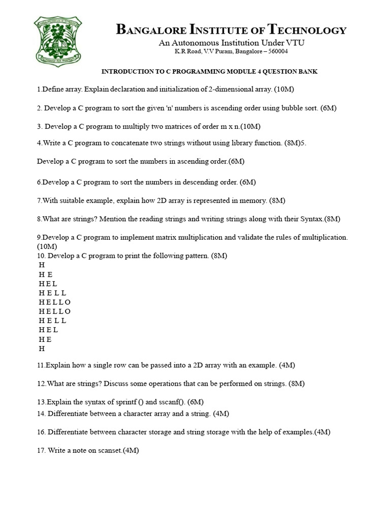 module 4_question bank | PDF