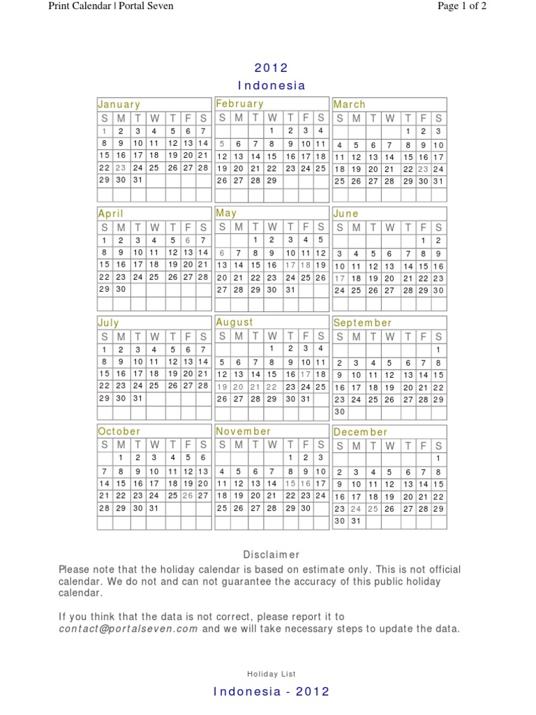 Kalender 2012 | PDF