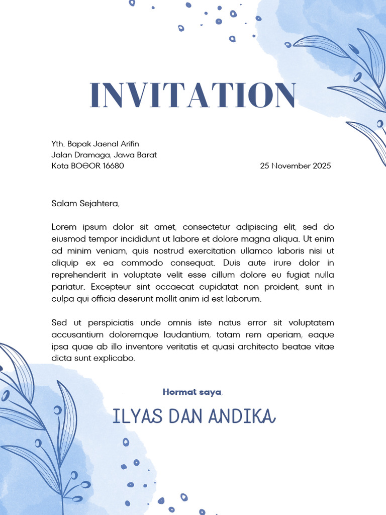 Undangan Resmi untuk Bapak Jaenal Arifin | PDF
