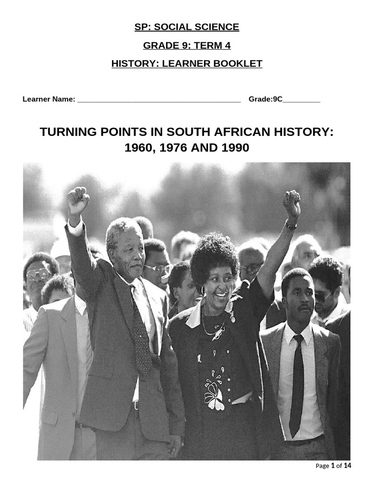 Gr9 - t4 - Hist - Turning Points in South African History | PDF ...
