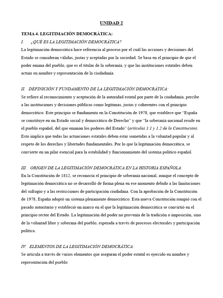 Legitimación Democrática En España Pdf Ideologías Políticas
