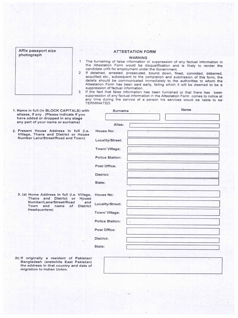 Attestation Form | PDF