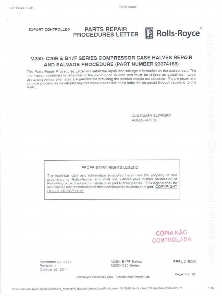 Compressor Case Repair Series m250-c20r&b17f | PDF