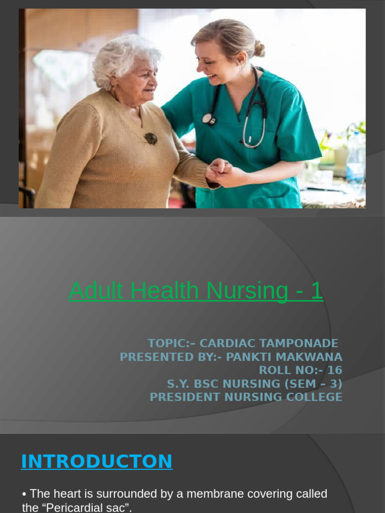 Overview of Cardiac Tamponade | PDF | Heart | Medical Specialties