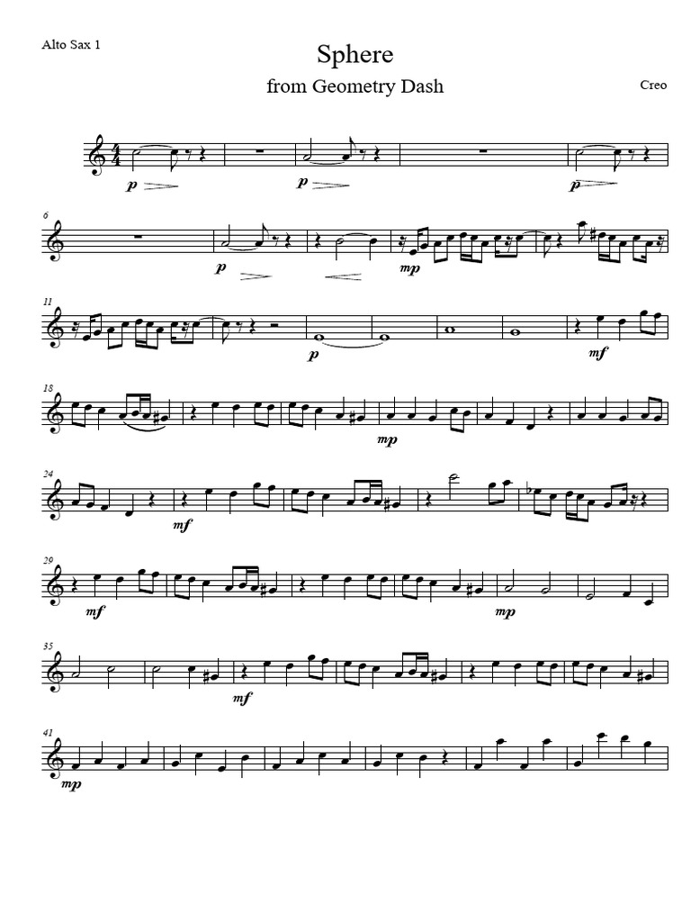 Geometry Dash - Alto-Sax-1 | PDF