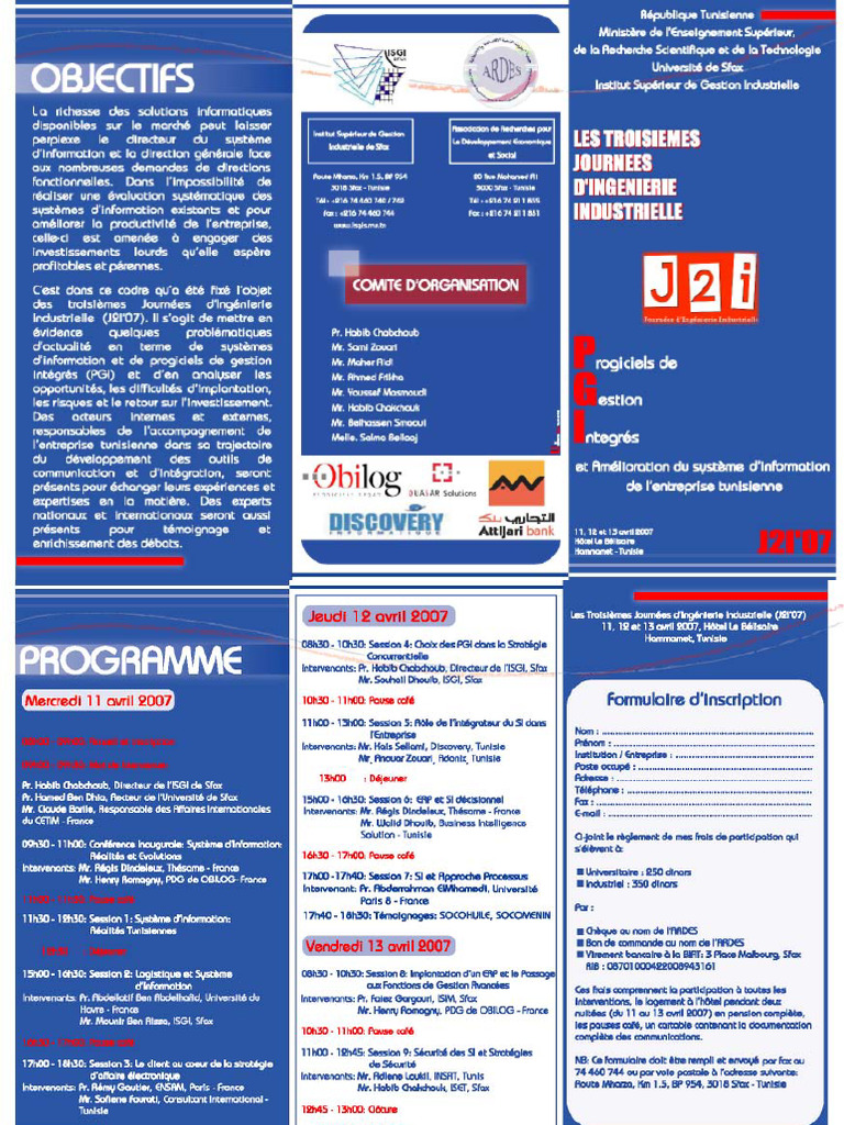 Dépliant J2I'07 | PDF