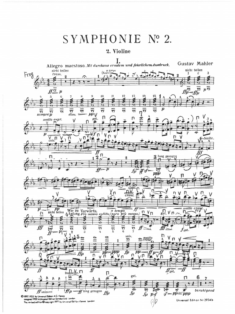 02 MAHLER Symphony No. 2 Violin 2 | PDF