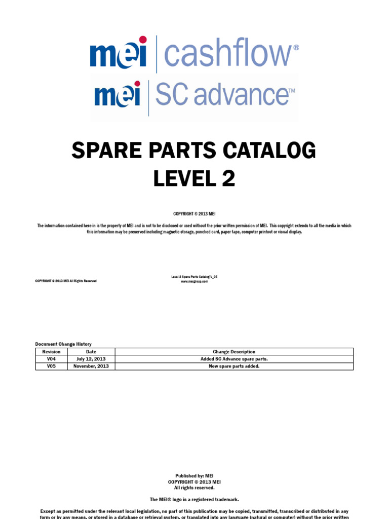 2013 - Level 2 - Cashflow SC and SC Advance Spare Parts Guide - V05 ...
