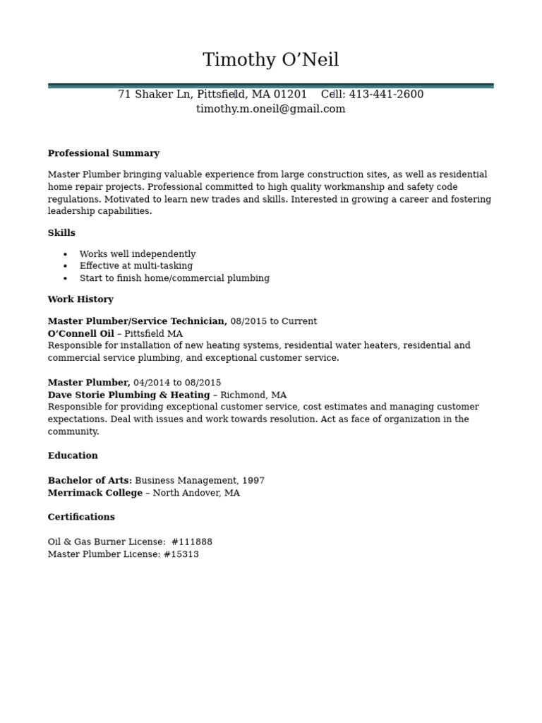 Tim Oneil Resume 2018 05 01T18 - 19 - 36Z | PDF