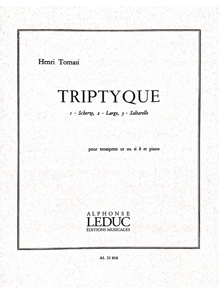 Triptyque - H. Tomasi | PDF