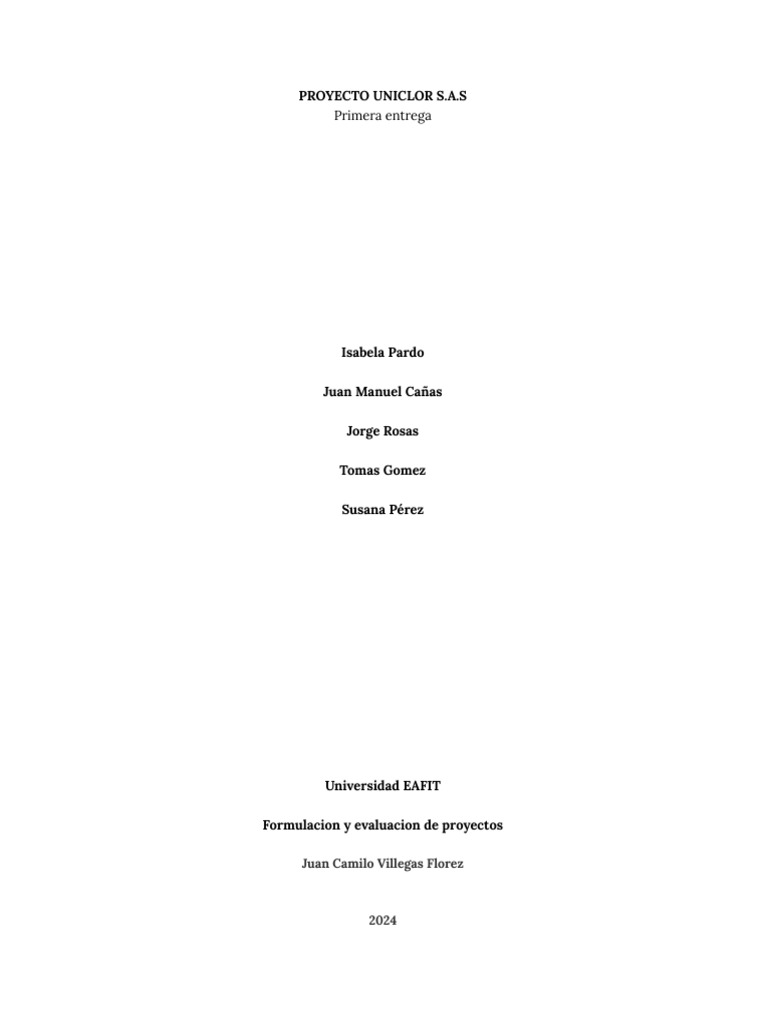 Proyecto UNICLOR S.A.S: Producción de Cloro y Soda | PDF | Elasticidad ...