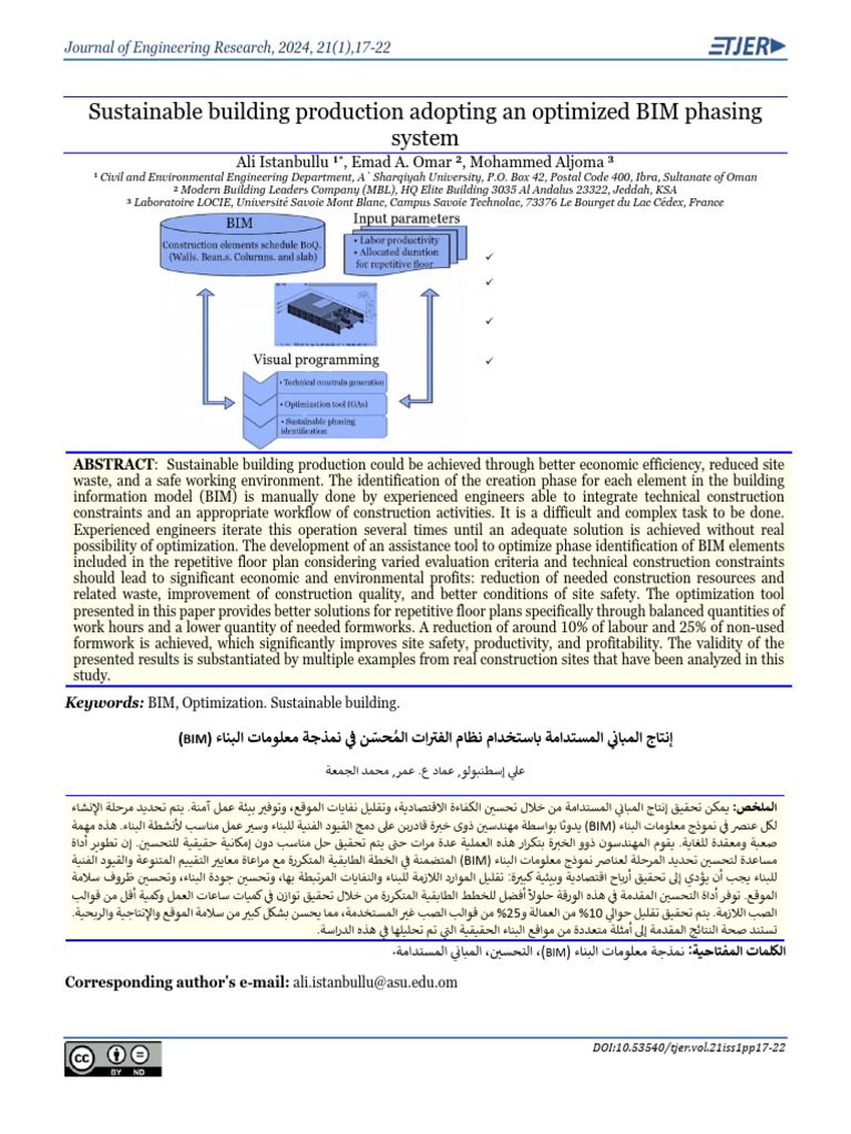 Sustainable Building Production Adopting An Optimized BIM Phasing ...