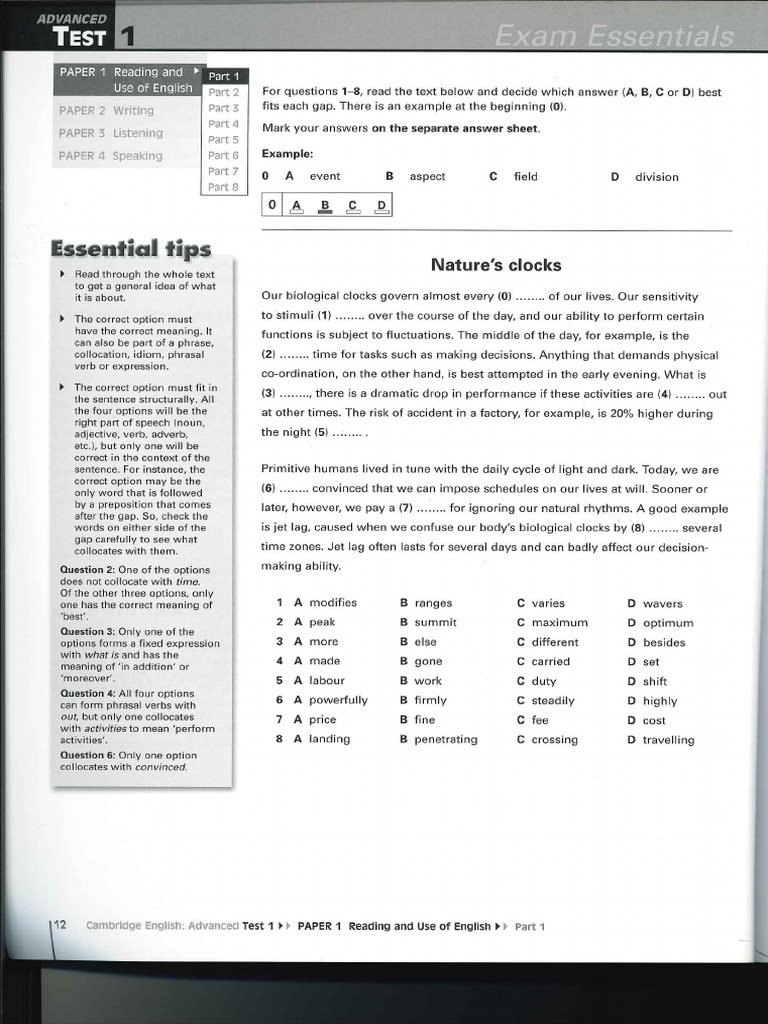 READING C1 TEST 1 E1 | PDF