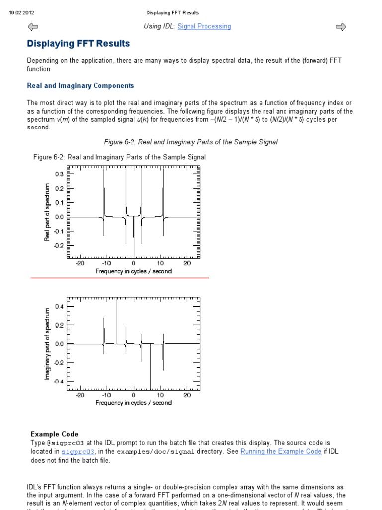 Displaying FFT Results in IDL | PDF | Spectral Density | Complex Number