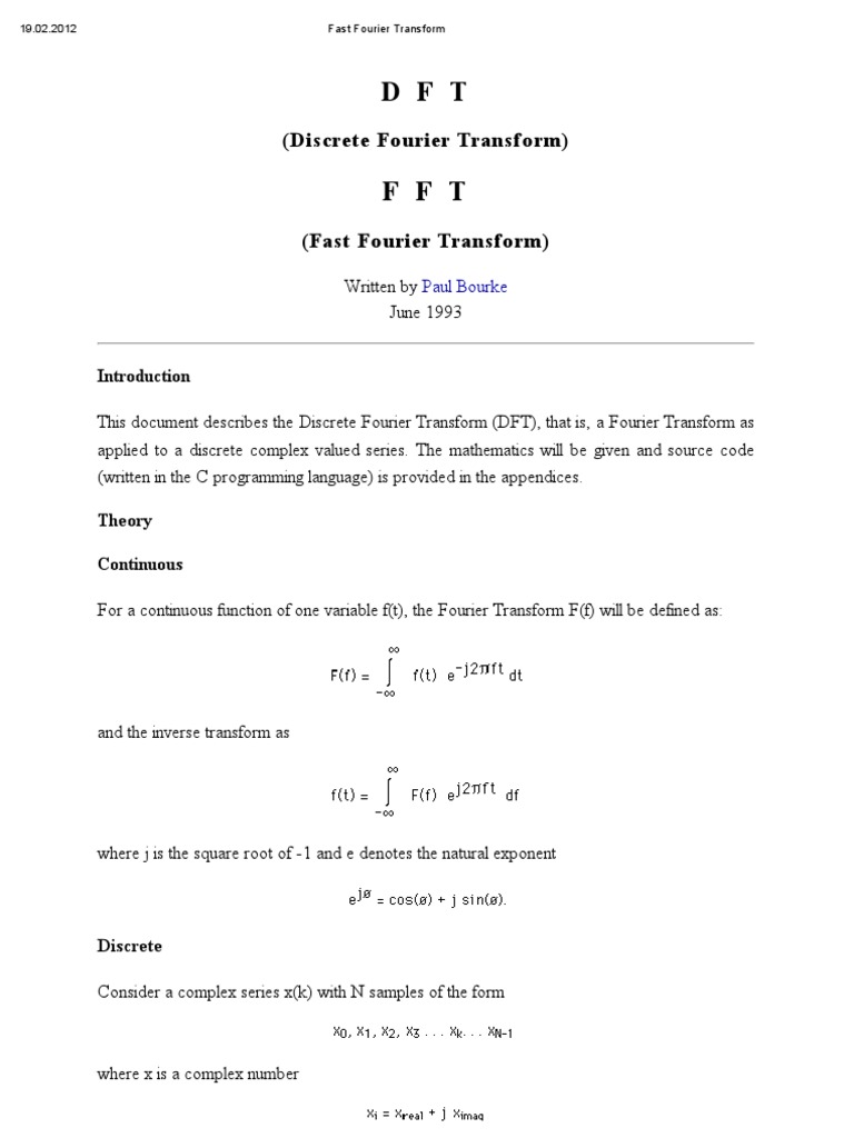 Fast Fourier Transform | PDF | Discrete Fourier Transform | Fast ...