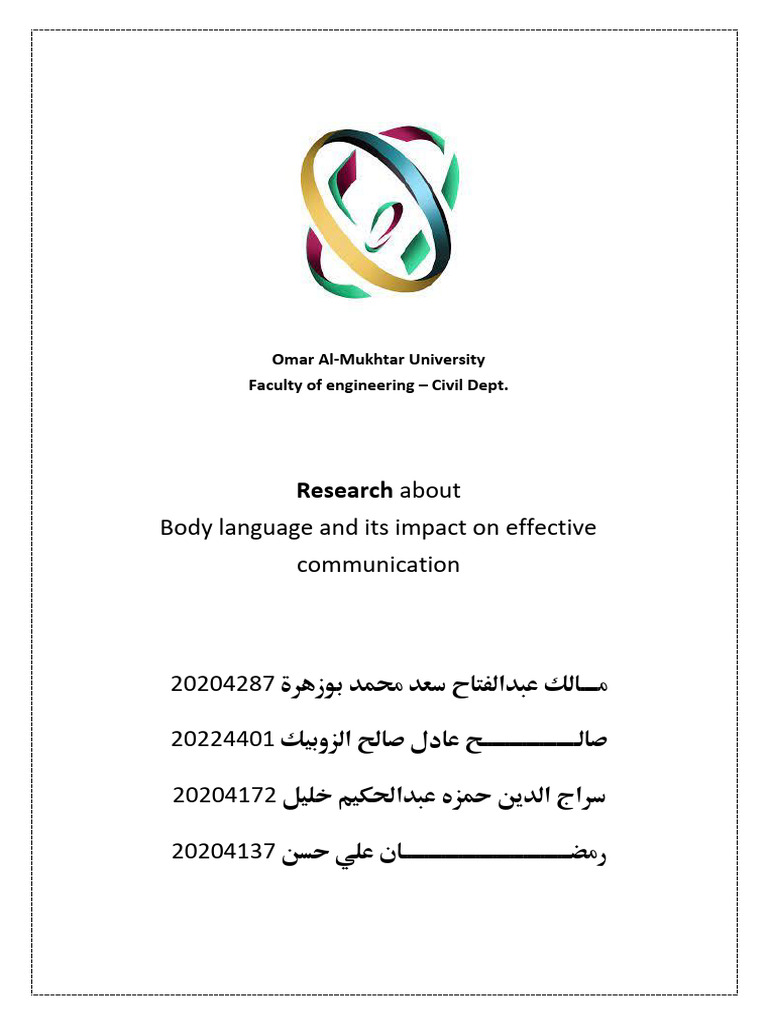 Body Language's Role in Communication | PDF | Body Language | Nonverbal ...