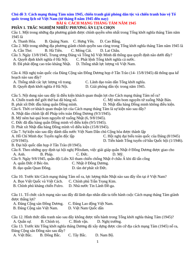 Khoi 12 Bai 6 7 8 9 - CKI | PDF