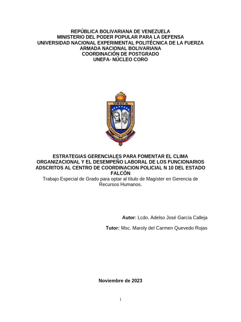 Trabajo Final Adelso Garcia | PDF | Policía | Venezuela