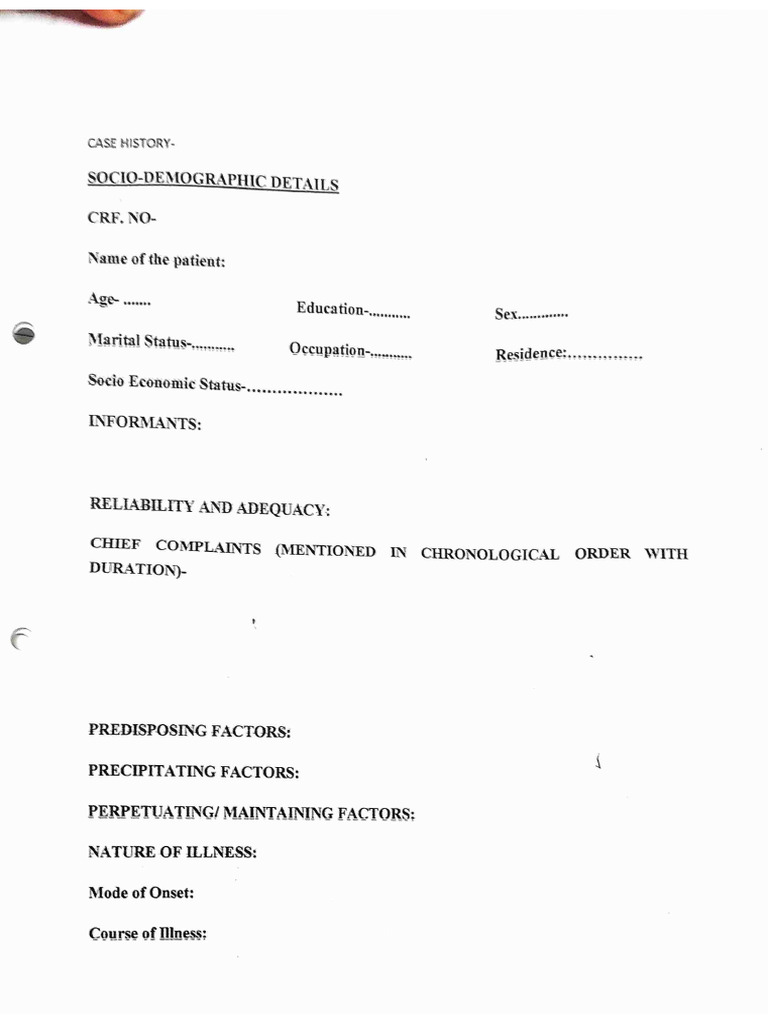 MSE Case History WDPC | PDF