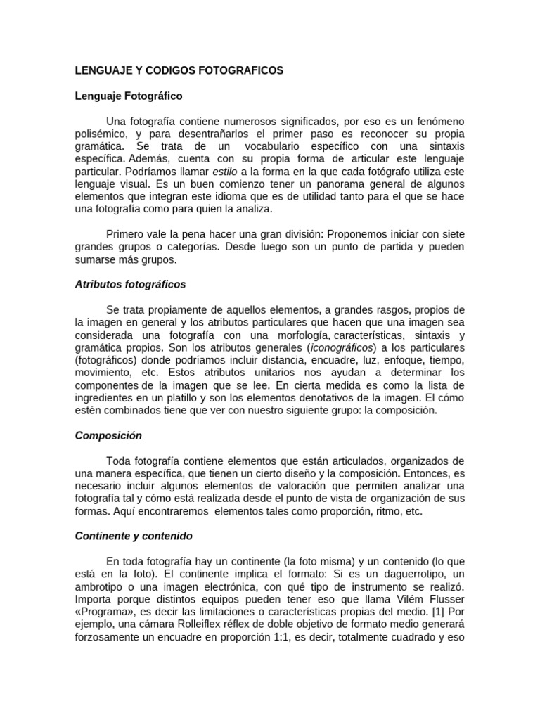 Lenguaje y Códigos en Fotografía | PDF | Imagen | Memoria