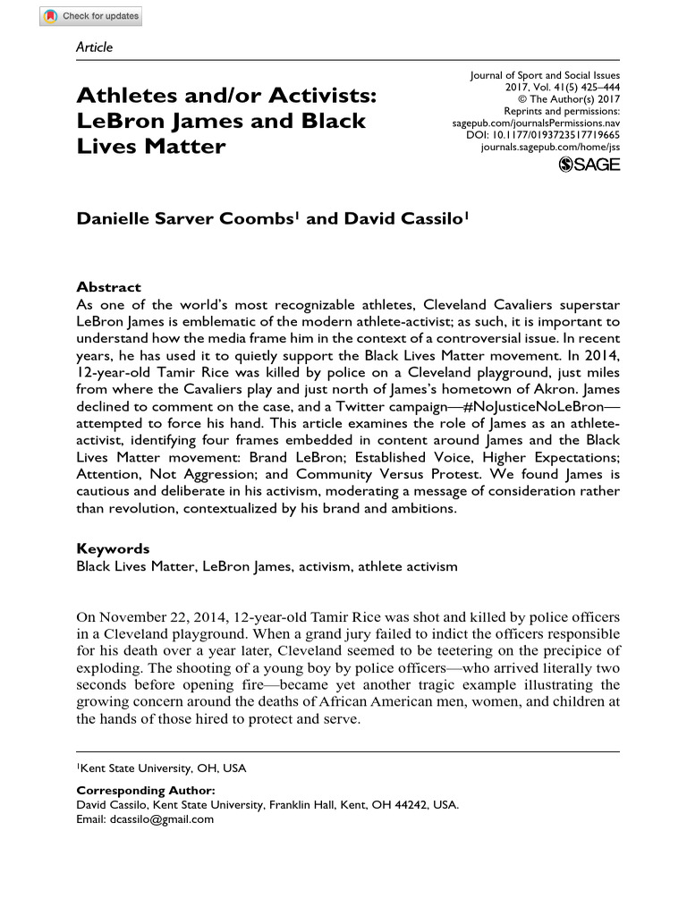 LeBron James: Athlete-Activist Analysis | PDF | Stereotypes | Le Bron James