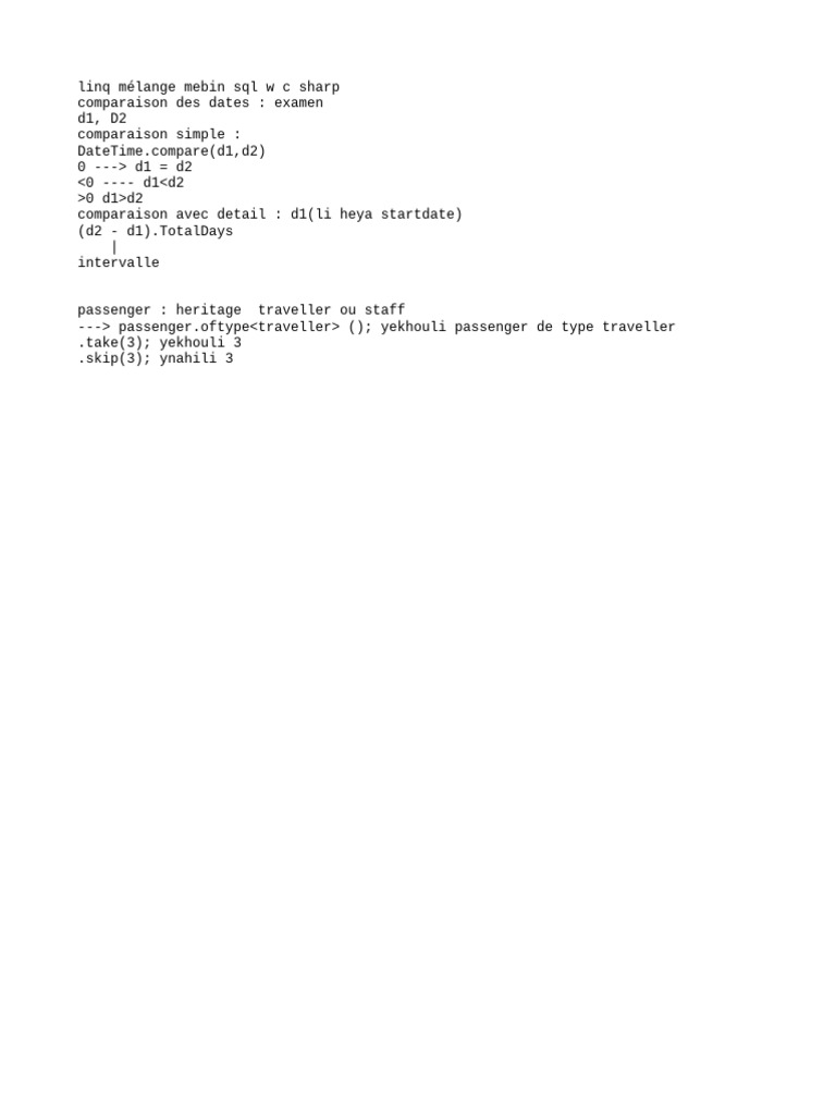 Linq Mélange Mebin SQL w c Sharp | PDF