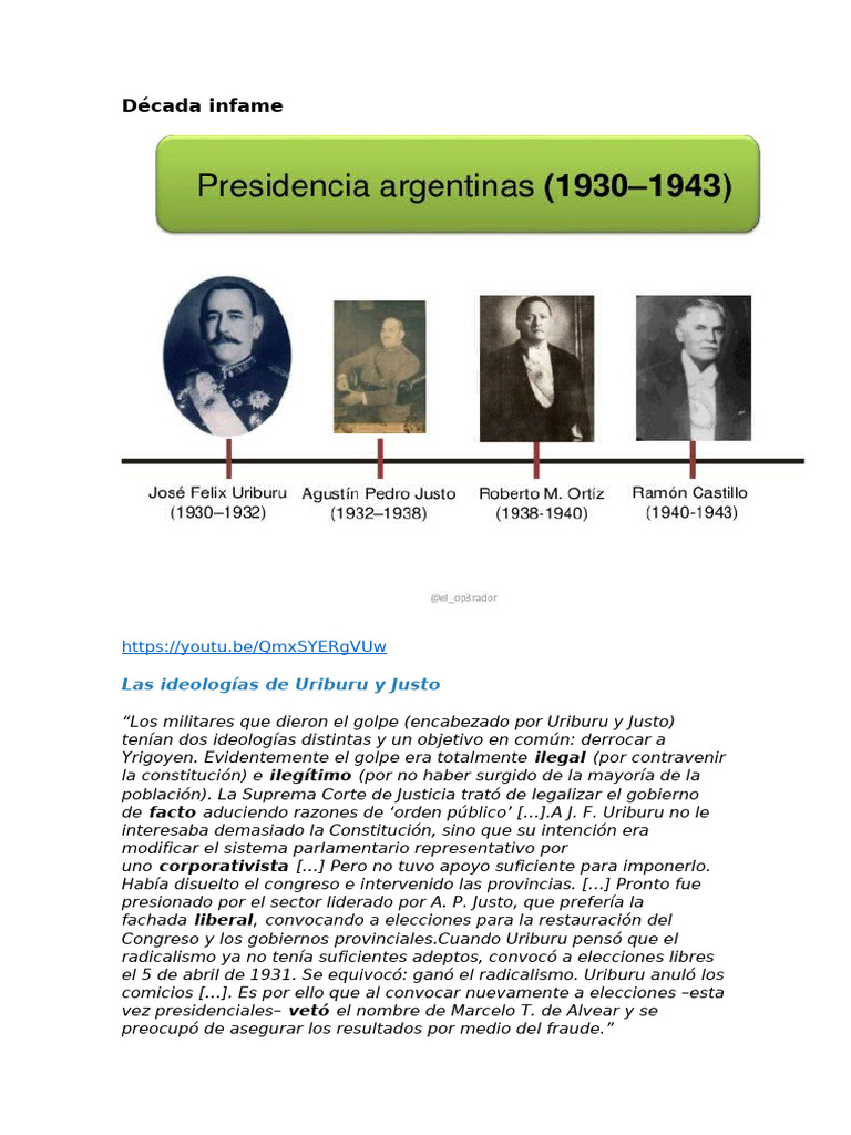 Década Infame | PDF | Gobierno | Argentina