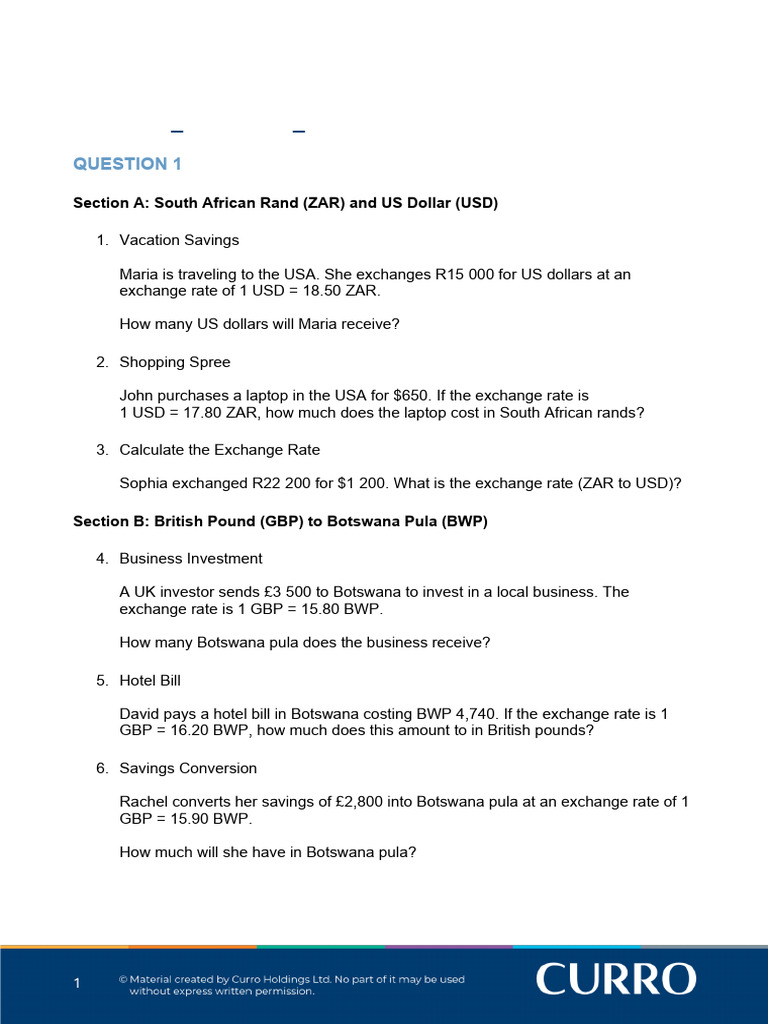 GR 12 - Exchange Rates - Moodle 1 | PDF