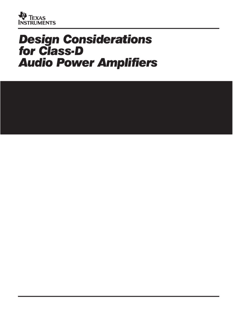 Design_Considerations_For_Class-D_Audio_Power_Amplifiers | PDF ...