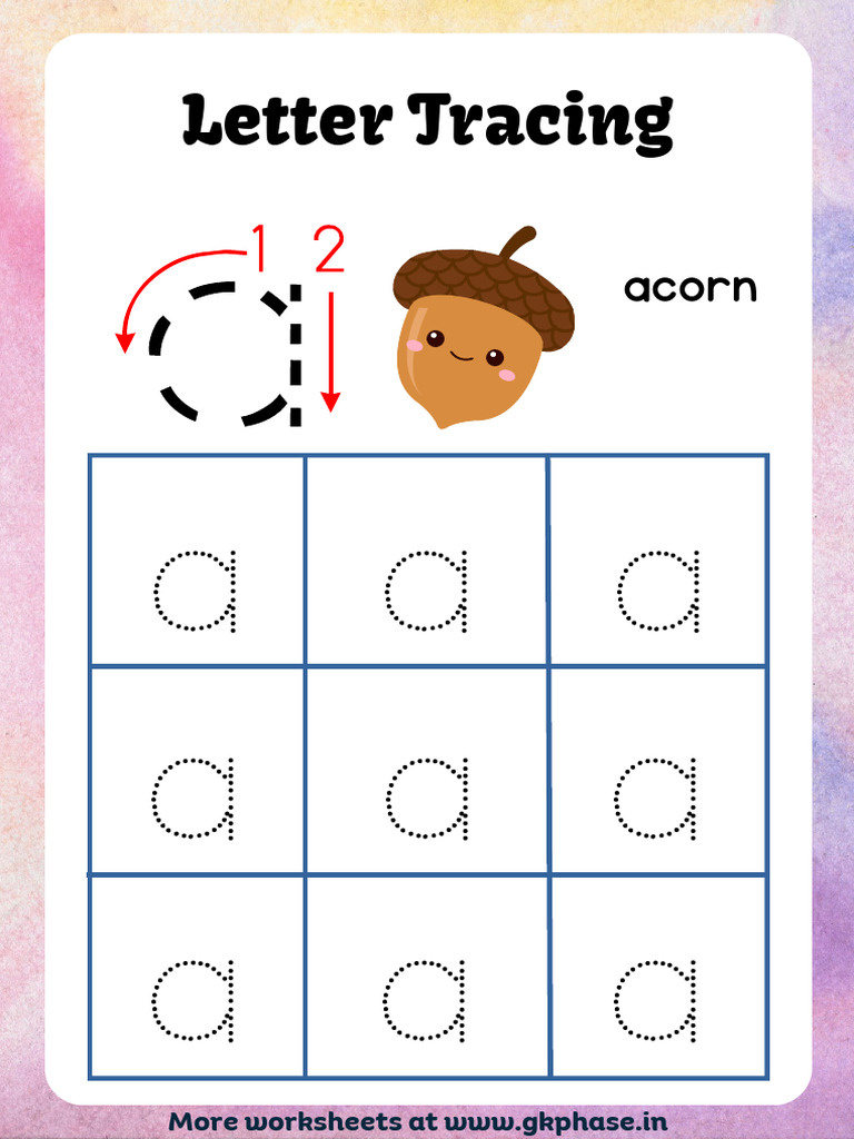Lowecase Letter Tracing A | PDF